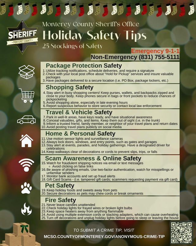 Salinas police step up patrols, offer safety tips for holidays