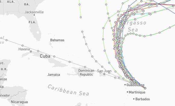 Tropical Storm Jerry spaghetti models, path. Will future hurricane stay ...