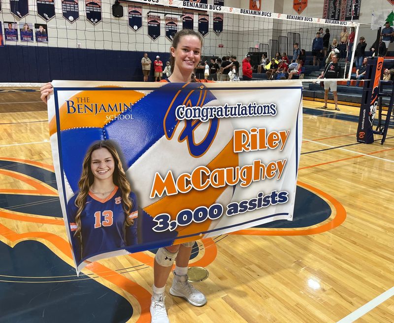 Riley McCaughey notches career milestone as Benjamin volleyball rallies ...
