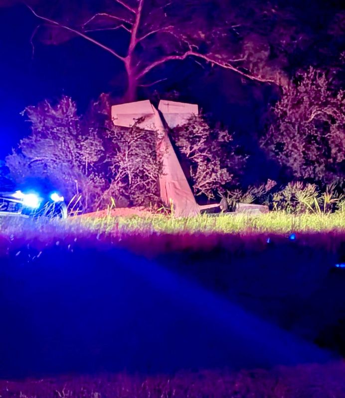 Pilot escapes injuries as plane crashes headlong into darkened ditch in ...