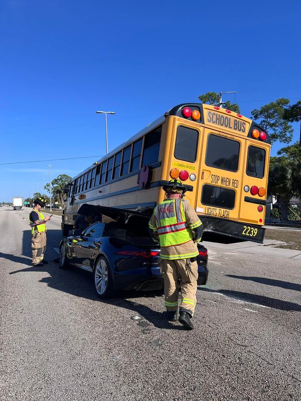 Florida man who crashed luxury car into school bus later arrested