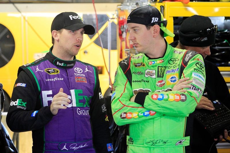 Where is Denny Hamlin on NASCAR career wins list? Close to Kyle Busch