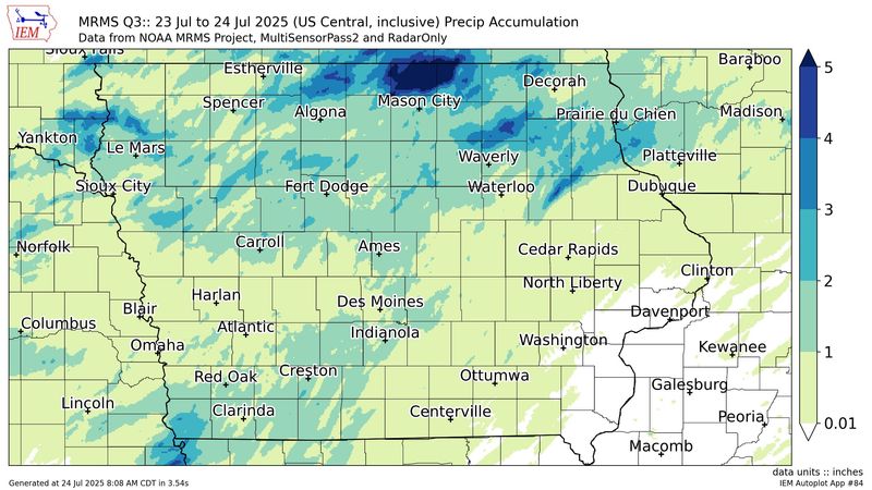 How much rain did we get? See the highest Iowa rainfall totals before ...