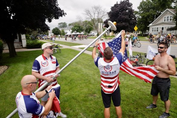 As RAGBRAI rides 51.9-mile route, man runs alongside to promote FLAGBRAI