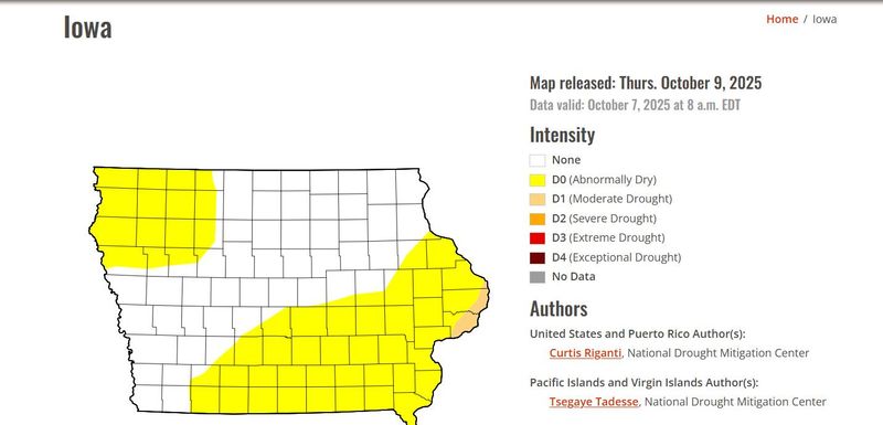 Iowa's drought-free streak ends. New Drought Monitor maps shows some ...