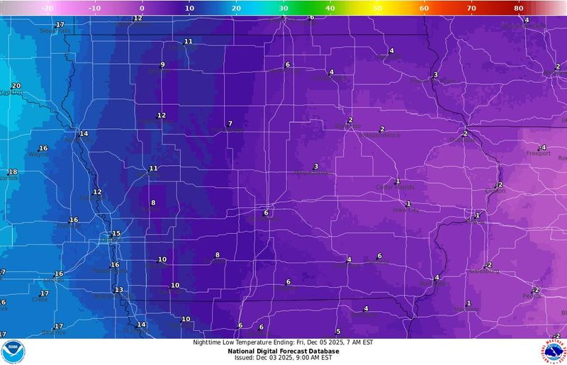 Iowa will be the coldest state in the US. Maps show how cold it'll be.