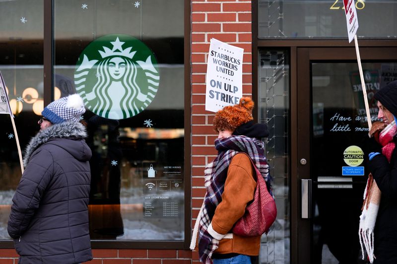 Iowa City Starbucks workers brave the cold to join national strike