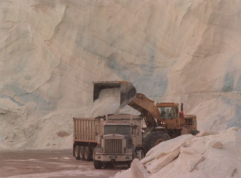 Hazmat team responds to fire at Detroit salt mine building
