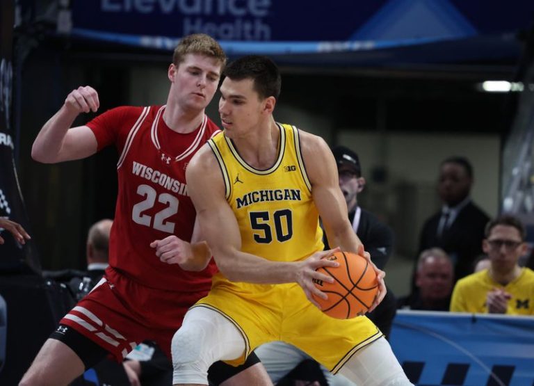 Michigan basketball star C Vladislav Goldin goes undrafted, signs with ...