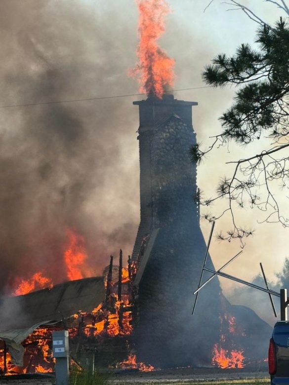 Fire engulfs 4-H building in Kinross Township after reported explosion