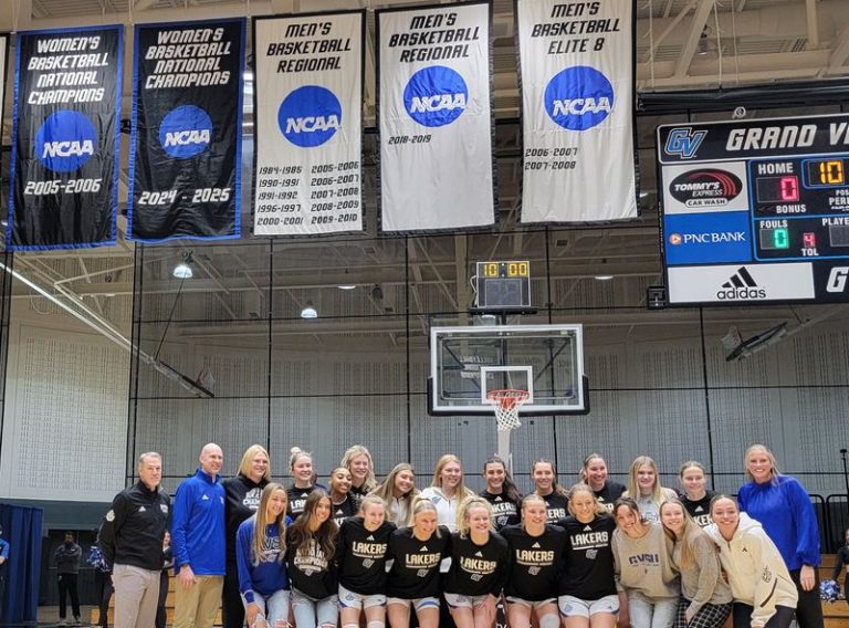 Top-ranked GVSU raises banner, continues march toward another with win