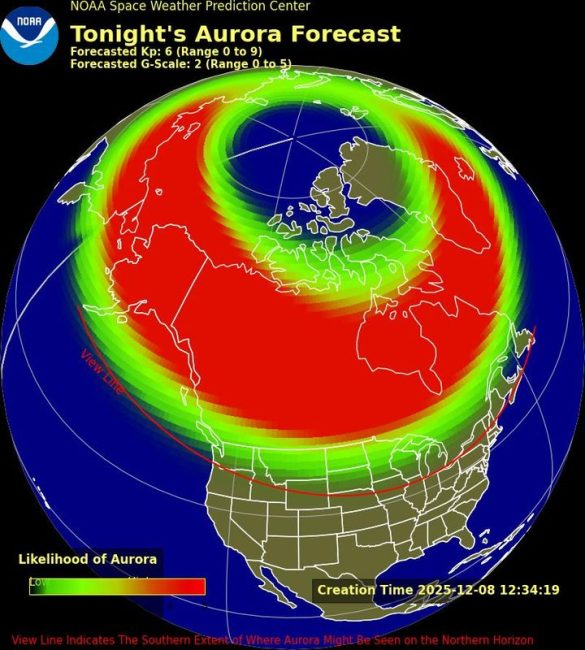 Strong northern lights display expected. Will clouds block the view?