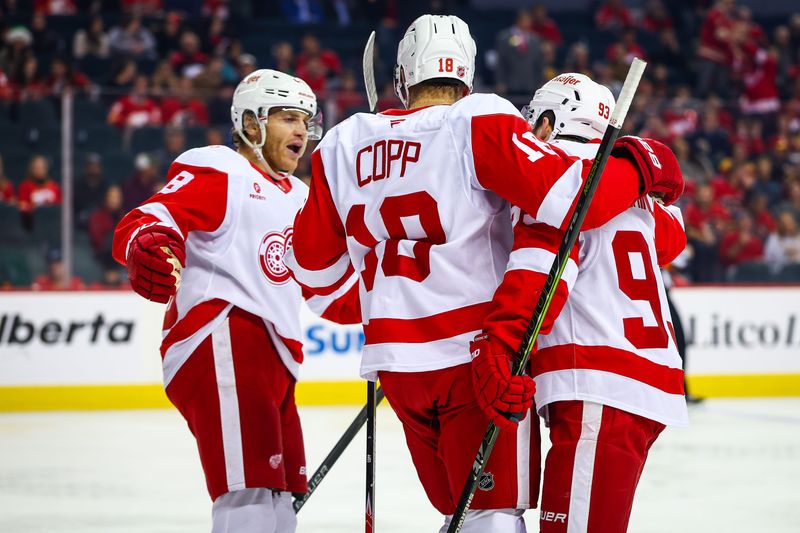 Detroit Red Wings extinguish Flames' rally to jump back into 1st place