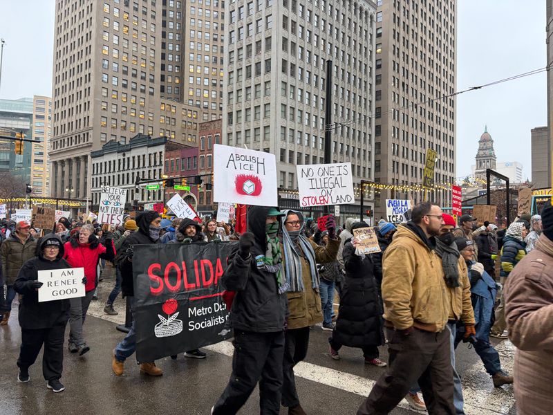 Hart Plaza protest draws hundreds opposing ICE killing of Renee Good