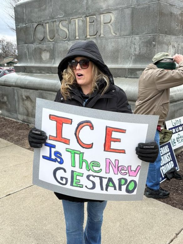 Anti-ICE protesters gather in Monroe