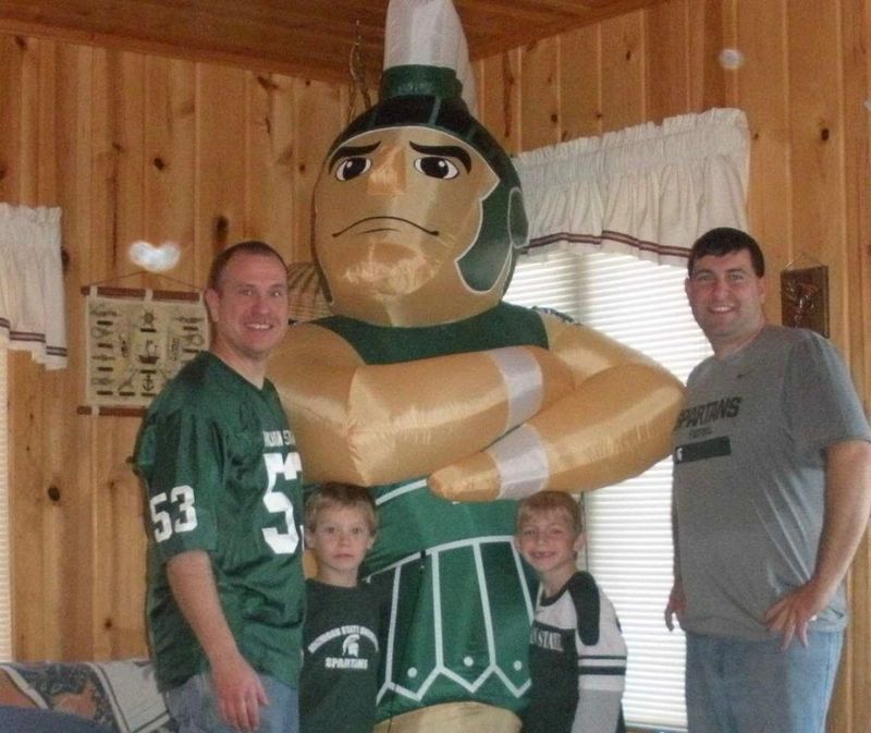 Michigan family searches for giant MSU Spartan inflatable for funeral