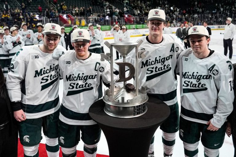 Dylan Larkin, Megan Keller leading epic moment for Michigan hockey