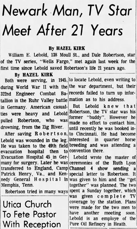 How William Lebold saved the life of a famous Western TV star during ...