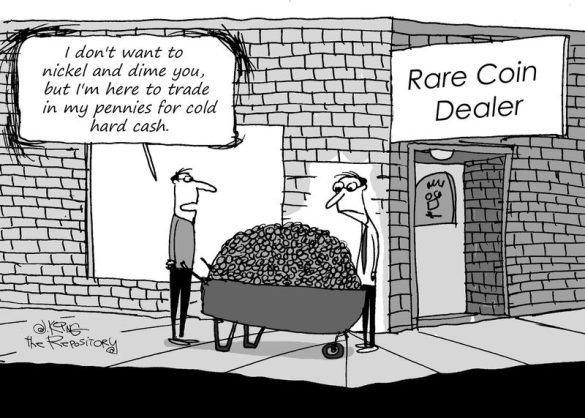 What are you doing with your pennies? | Cartoon