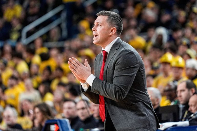 Ohio State basketball coach Jake Diebler reacts to Michigan loss
