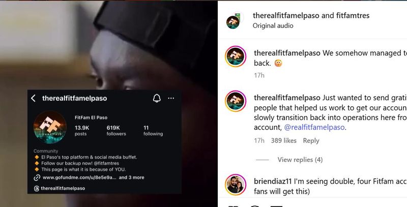FitFam El Paso is back after Instagram disables account of 700k followers