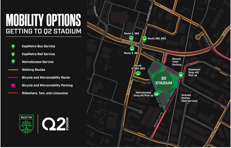 How to get to Q2 Stadium for the MLS All-Star Game: Parking, rail ...