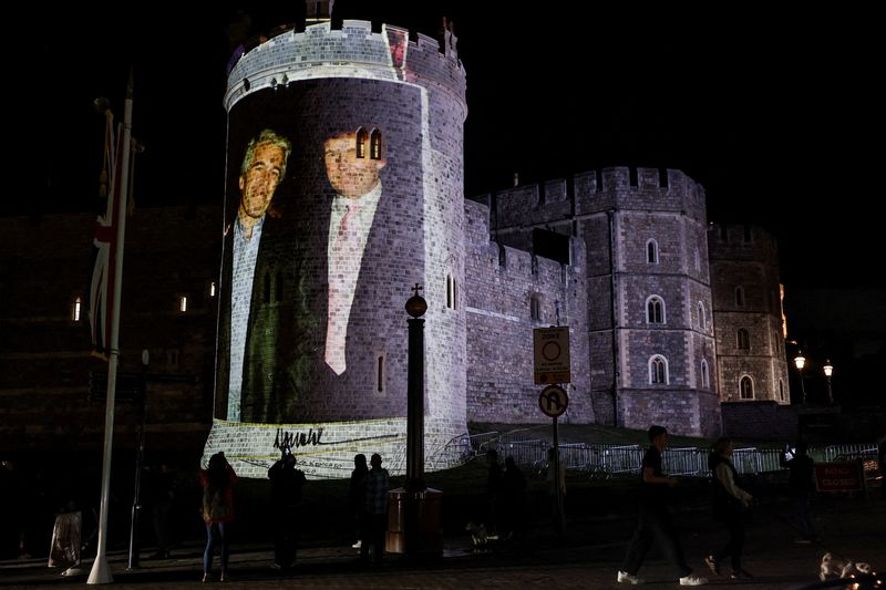 Four arrested after Trump, Epstein images projected onto Britain's ...