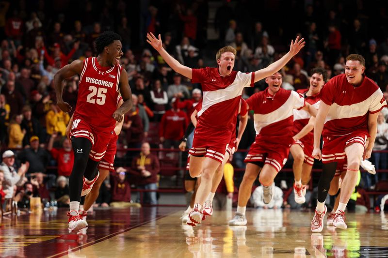 Former Wisconsin guard Chucky Hepburn reacts to Badgers' game-winner