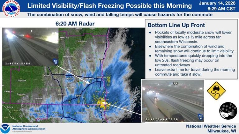 Snow, icy road conditions prompt winter weather advisory Jan. 14 for ...